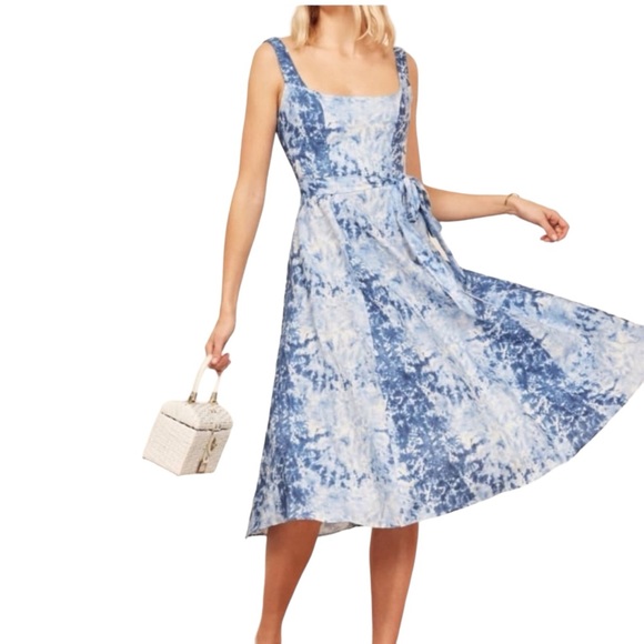 Reformation | Dresses | Reformation Garten Dress In Shibori 0 Linen ...